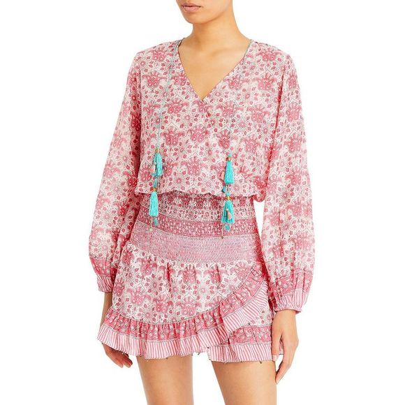 Bell | Dresses | Bell Womens Evelyn Pink Blouson Mini Boho Fit Flare ...